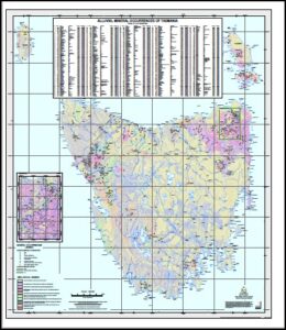 ALLUVIAL MINERAL OCCURRENCES OF TASMANIA Poster - Maps, Books & Travel ...