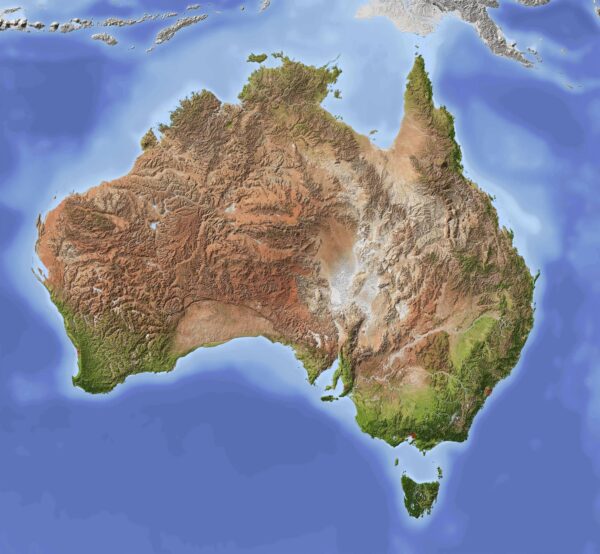 Australia Physical Map Large - Maps, Books & Travel Guides