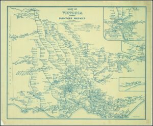 Victorian Railways Map 1927 Flat Poster - Maps, Books & Travel Guides