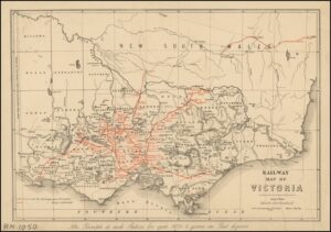 Victorian Railways Map 1874 Flat Poster - Maps, Books & Travel Guides