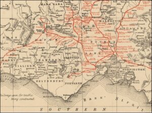 Victorian Railways Map 1874 Flat Poster - Maps, Books & Travel Guides