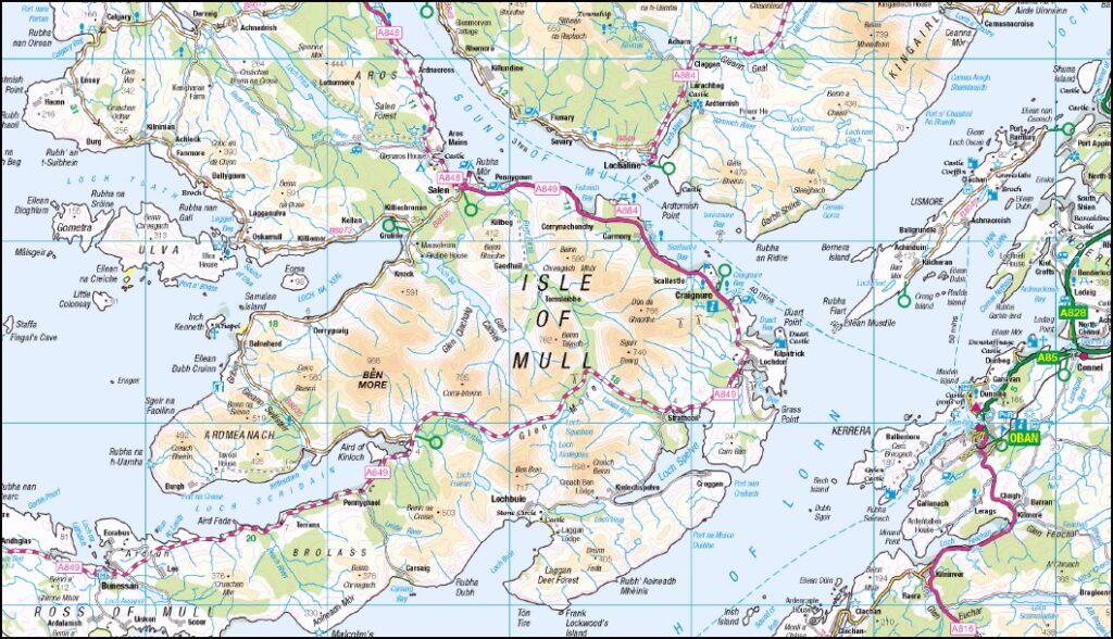 Isle of Mull Road Map Flat - Maps, Books & Travel Guides