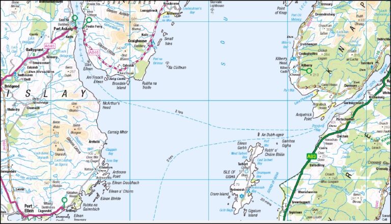 Isle of Islay and Western Isle of Arran Road Map Flat - Maps, Books ...