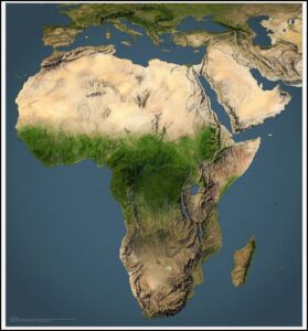 Africa Physical 3D Style Satellite Poster Flat - Maps, Books & Travel ...