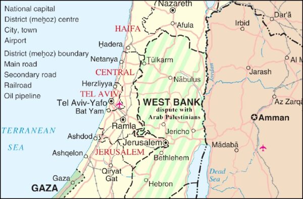 Israel and The Disputed Territories Poster Flat - Maps, Books & Travel ...