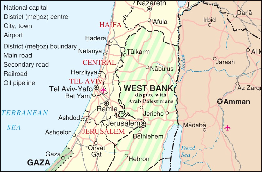 Israel and The Disputed Territories Poster Flat - Maps, Books & Travel ...