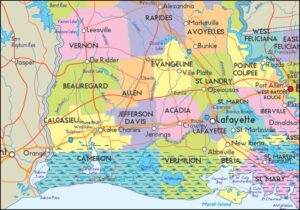 Louisiana Counties Road Map Paper and Laminated - Maps, Books & Travel ...