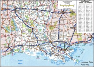 Louisiana Road Map Flat Map Paper and Laminated - Maps, Books & Travel ...