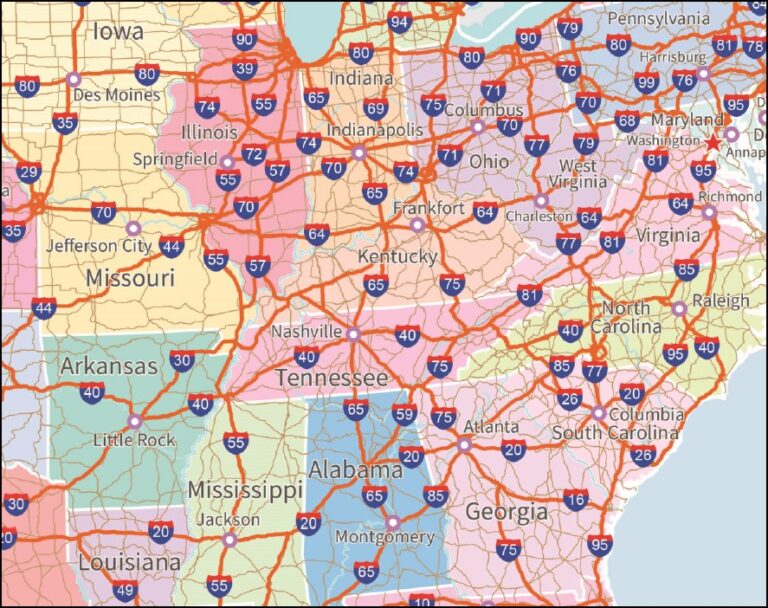USA Interstate Highways Map Flat Paper & Laminated - Maps, Books ...