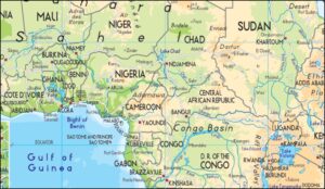 Africa Political and Physical Map Flat Poster - Maps, Books & Travel Guides