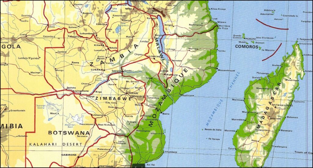 Africa Physical and Political Map Flat Poster - Maps, Books & Travel Guides