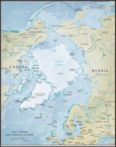 Arctic Region Map Flat Poster - Maps, Books & Travel Guides