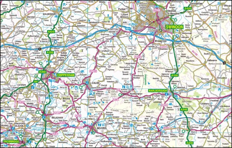 Cotswolds Road Map A-Z Flat Poster - Maps, Books & Travel Guides