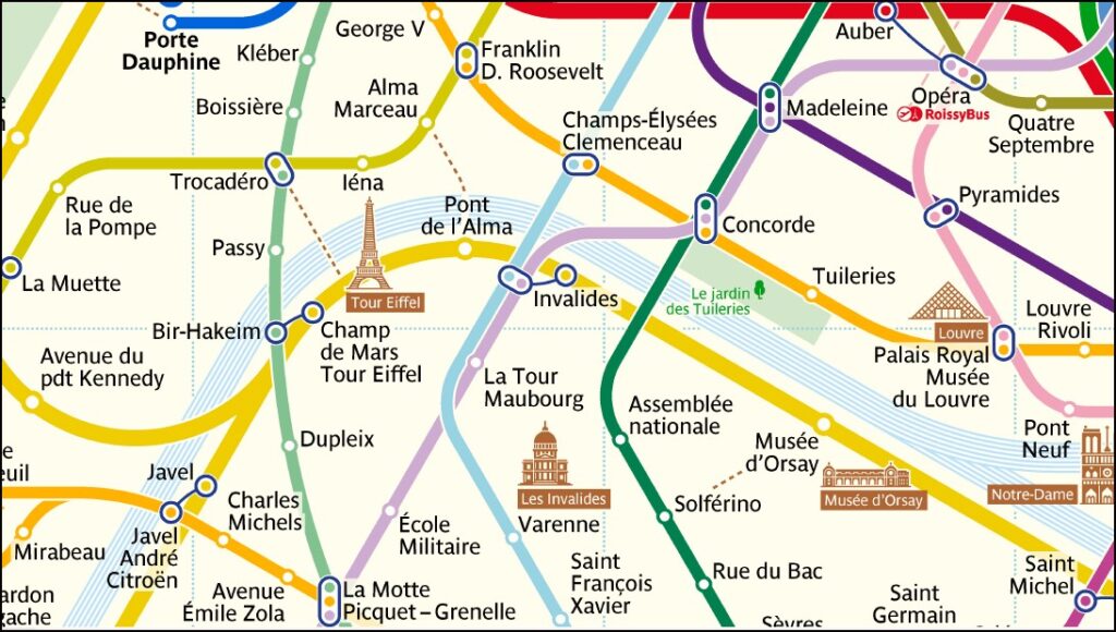 Paris Metro Rail Map Flat Poster - Maps, Books & Travel Guides