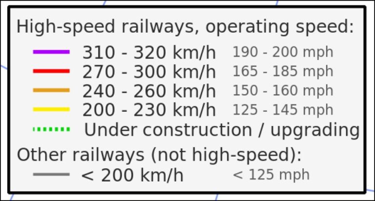 Europe High Speed Rail Map - Maps, Books & Travel Guides