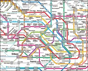Tokyo Subway Rail Map - Maps, Books & Travel Guides