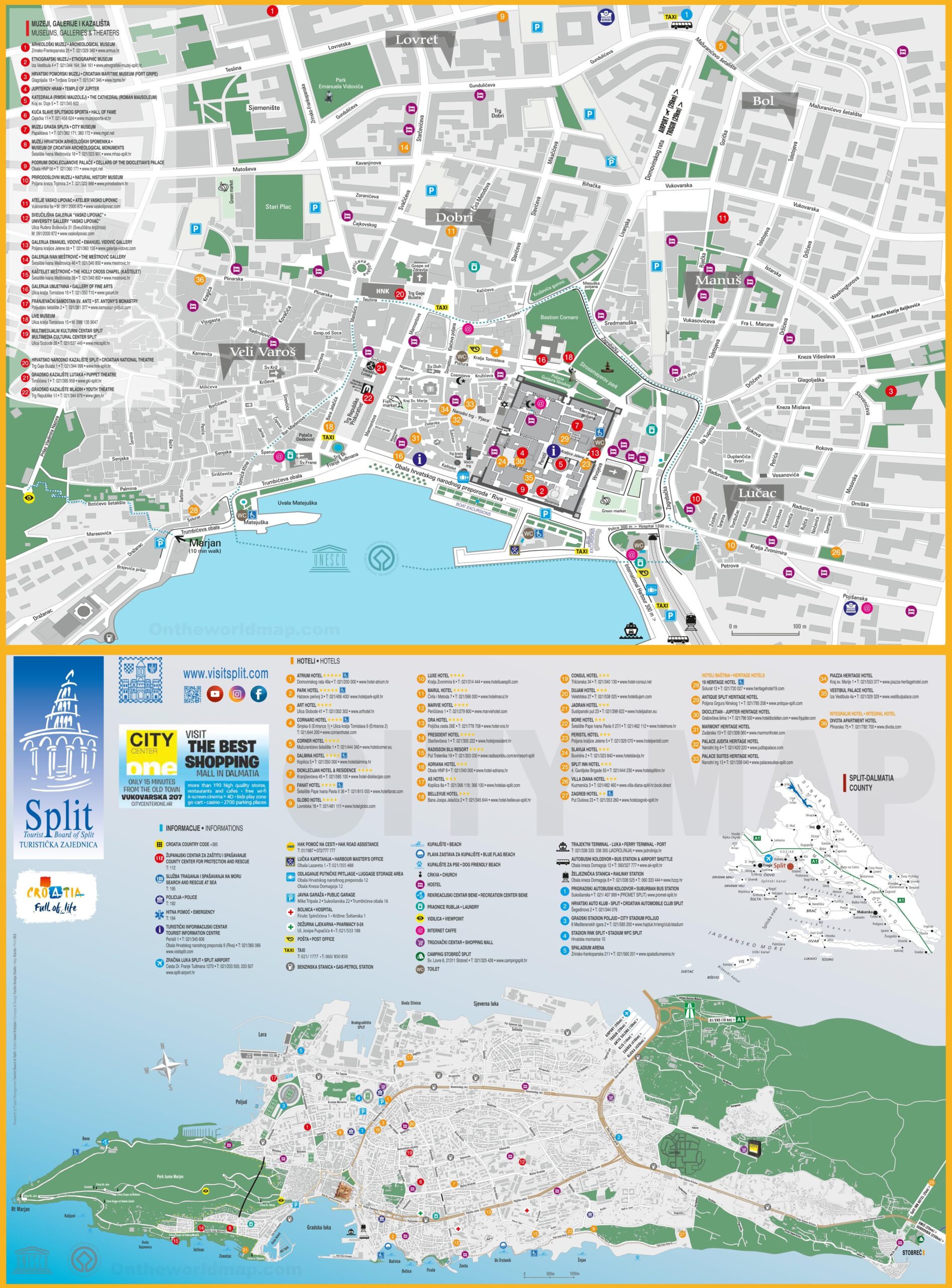 Split Tourist Map - Maps, Books & Travel Guides