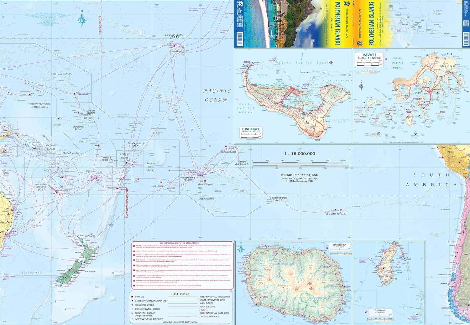 Polynesian Islands Map ITMB - Maps, Books & Travel Guides