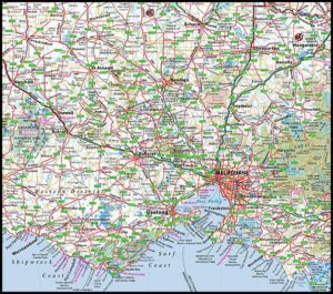 South East Australia Map Folded Meridian - Maps, Books & Travel Guides