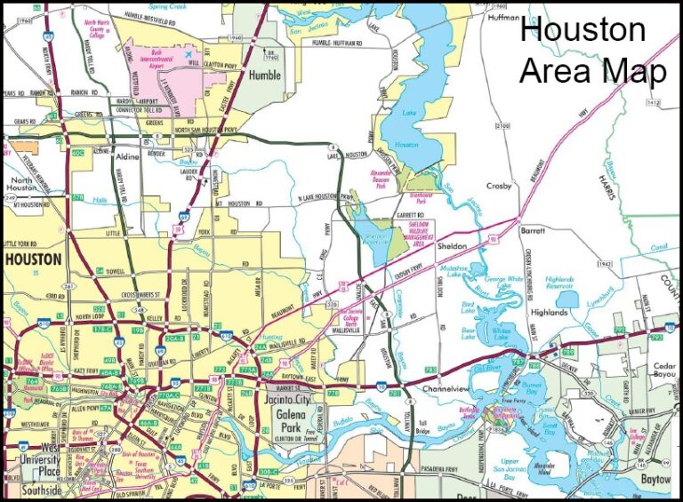 Houston Area Road Map - Maps, Books & Travel Guides