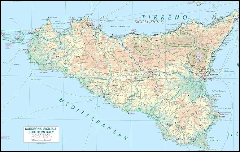 Italy Map Sardinia Sicily