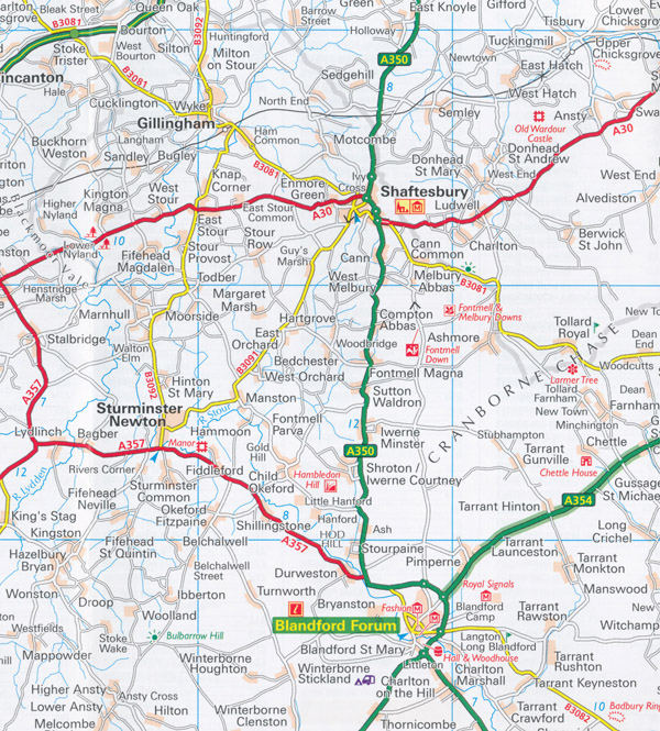 Central Southern England Road Map AA - Maps, Books & Travel Guides