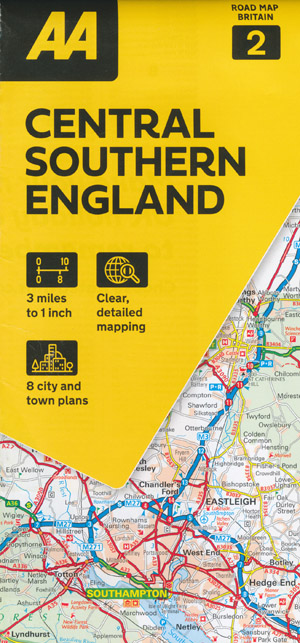 Central Southern England Road Map AA - Maps, Books & Travel Guides