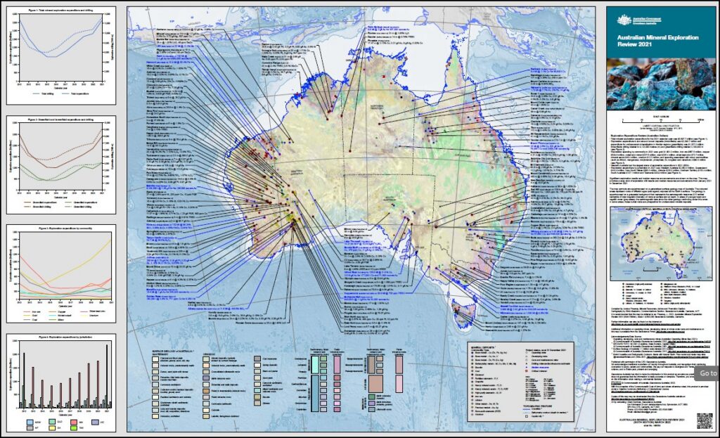 Australian Minerals Exploration Poster Laminated - Maps, Books & Travel ...